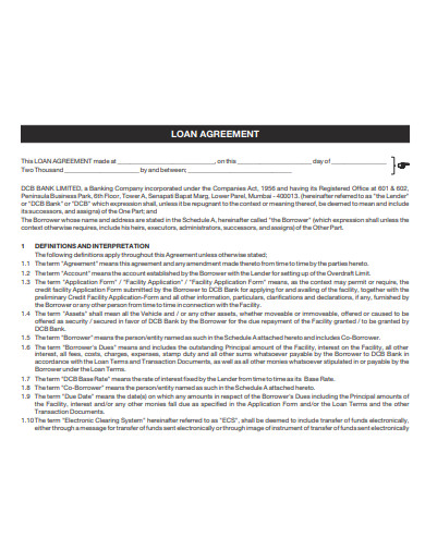 3+ Car Loan Agreement Templates in Google Docs | Word | Pages | PDF