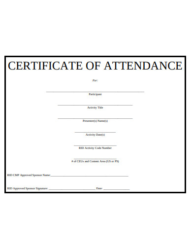 23+ Certificate of Attendance Templates - AI, Word, Pages, PSD ...