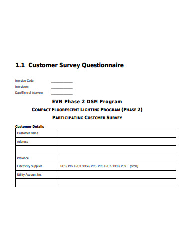 23+ Customer Questionnaire Templates in Google Docs | Pages | PDF | Word