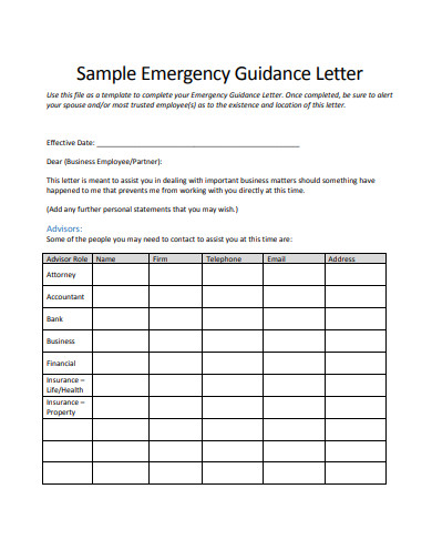 9+ Emergency Letter Templates - Google Docs, Word, Pages, PDF