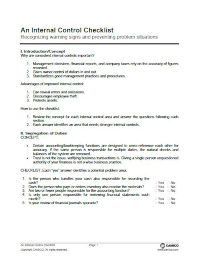12+ Control Checklist Templates - PDF, Google Docs, Word, Pages