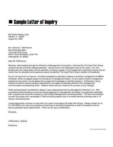 12+ Inquiry Letter Templates in Google Docs | Word | Pages | PDF