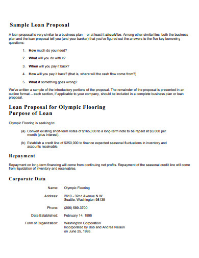 11+ Business Loan Proposal Templates in Google Docs | Word | Pages | PDF