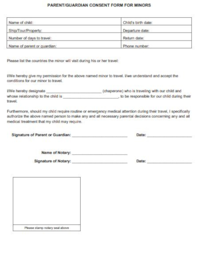 Travel Consent Letter For Minor Template Onvacationswall