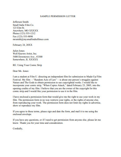 18 Permission Letter Templates Google Docs Word Pages Pdf