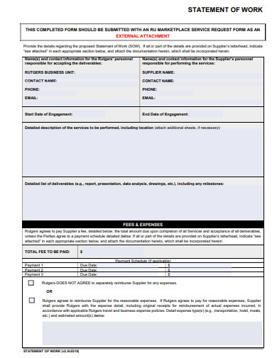 14+ Work Statement Templates in Google Docs | Word | Pages | PDF
