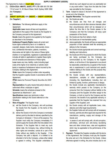 18+ Supply Agreement Templates - Google Docs, Pages, PDF, Word