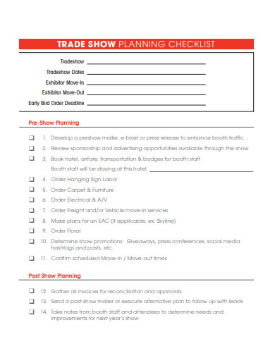 How To Make/Create a Trade Show Checklist [Templates + Examples] 2023