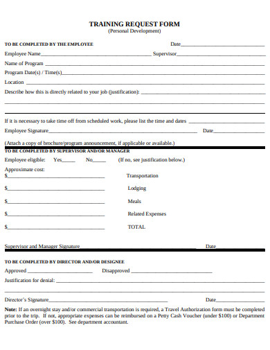 16+ Training Request Form Templates in PDF