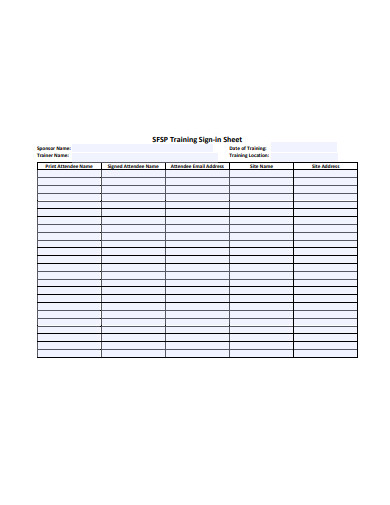 10+ Training Sign In Sheet Templates in Google Sheets | PDF | Word | Pages