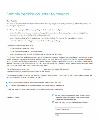 18+ Permission Letter Templates - Google Docs, Word, Pages, PDF