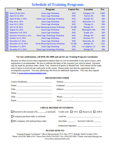 13+ Training Program Schedule Templates in Google Docs| Word | Pages | PDF