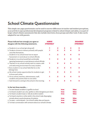 13+ School Questionnaire Templates - Google Docs, Word, Pages, PDF