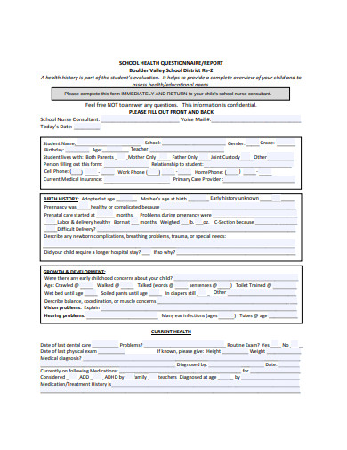 13+ School Questionnaire Templates - Google Docs, Word, Pages, PDF