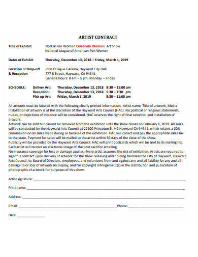 16+ Artist Contract Templates in Google Docs | Word | Pages | PDF
