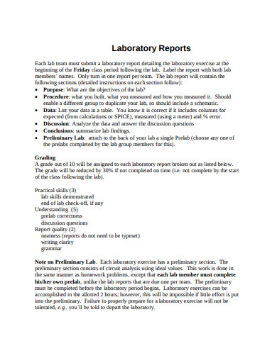 Lab Report Template Pdf