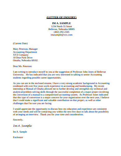 12+ Inquiry Letter Templates in Google Docs | Word | Pages | PDF