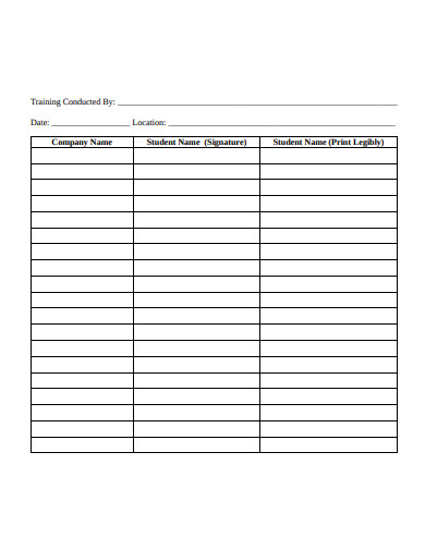 10+ Training Sign In Sheet Templates in Google Sheets | PDF | Word | Pages