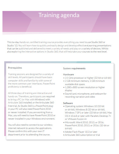 21+ Training Agenda Templates in Word | Pages | PDF