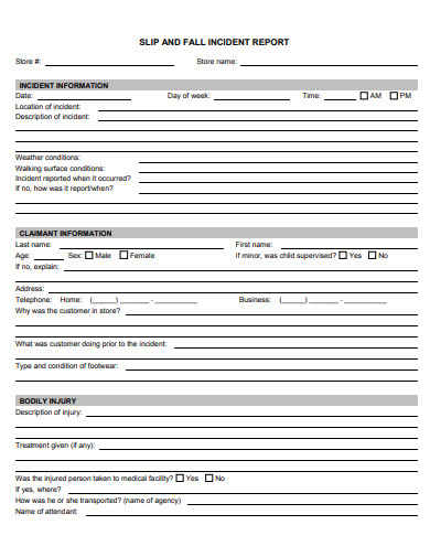7+ Incident Fall Report Templates in Google Docs | Word | Pages | PDF | XLS