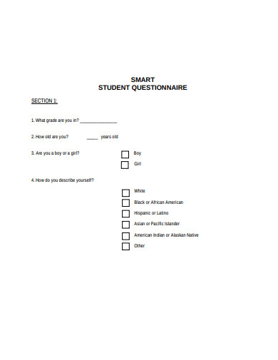 23+ Student Questionnaire Templates in Google Docs | Word | Pages | PDF