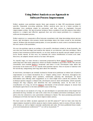 4+ Defect Analysis Templates - PDF, Docs, Pages, Word