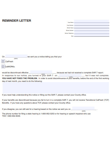 13+ Reminder Letter Templates in Google Docs | Word | Pages | PDF