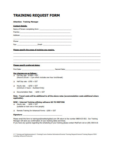 16+ Training Request Form Templates in PDF