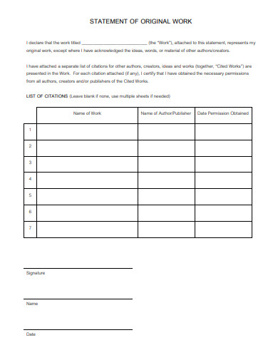 14+ Work Statement Templates in Google Docs | Word | Pages | PDF