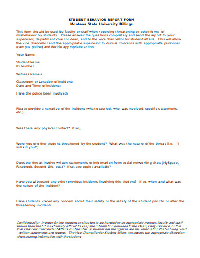 15+ Behaviour Report Templates in Google Docs | Word | Pages | DOC ...