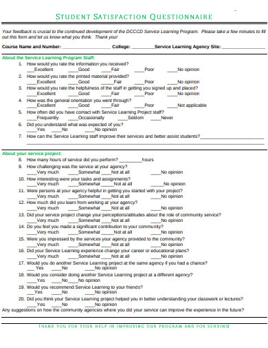 23+ Student Questionnaire Templates in Google Docs | Word | Pages | PDF