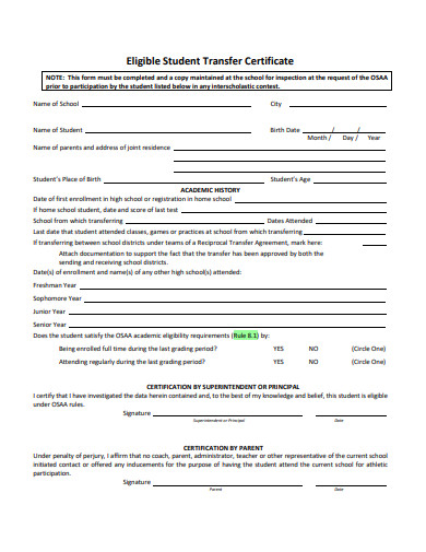 9+ Transfer Certificate Templates in AI | InDesign | Google Docs | Word ...
