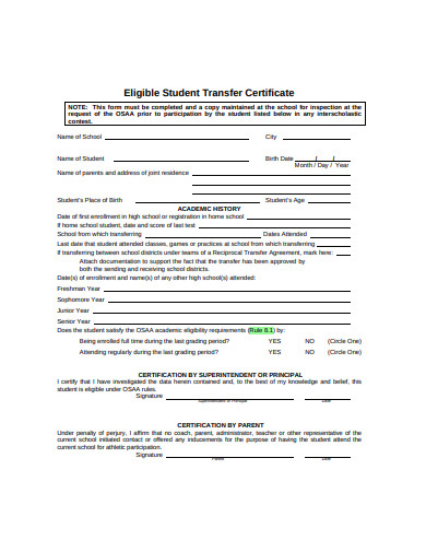 9+ Transfer Certificate Templates in AI | InDesign | Google Docs | Word ...