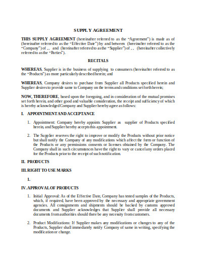 18+ Supply Agreement Templates - Google Docs, Pages, PDF, Word