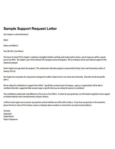 8+ Support Letter Templates in PDF | Google Docs | Word | Pages