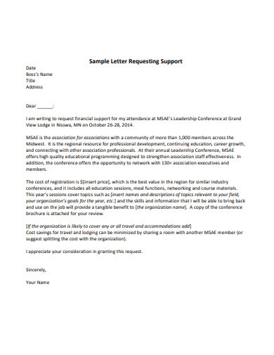 8+ Support Letter Templates in PDF | Google Docs | Word | Pages