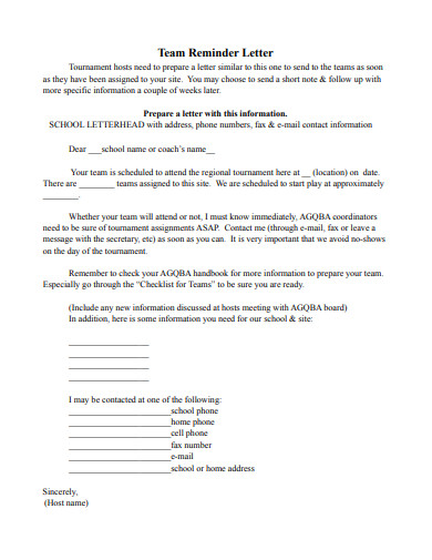 13+ Reminder Letter Templates in Google Docs | Word | Pages | PDF