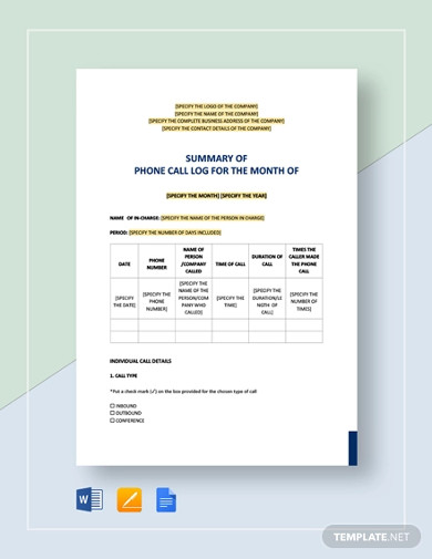 FREE 19+ Tracking Log Templates in PDF | MS Word | Google Docs | Pages