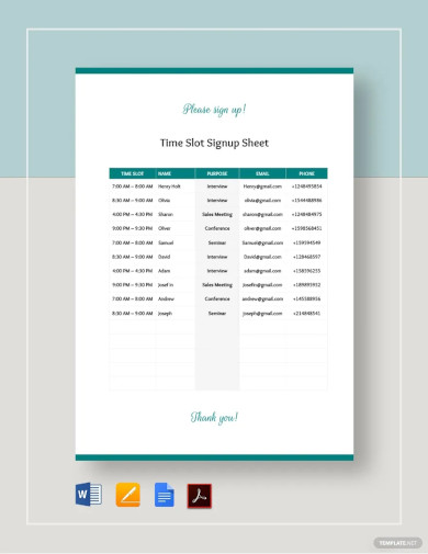 Free 21+ Sign Up Sheet Templates in Google Docs, Google Sheets, Word ...