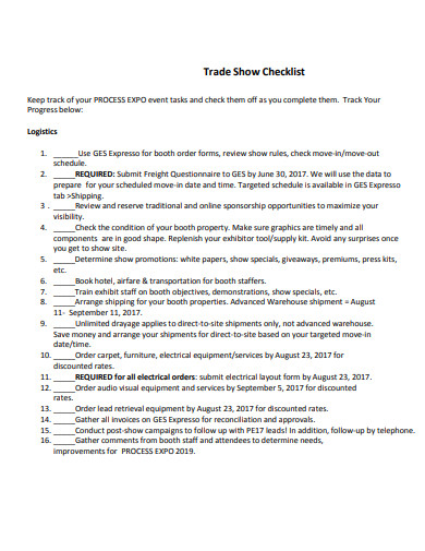 How To Make/Create a Trade Show Checklist [Templates + Examples] 2023