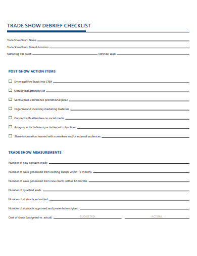 How To Make/Create a Trade Show Checklist [Templates + Examples] 2023