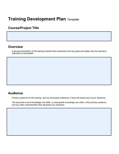 3+ Training Development Plan Templates in PDF | DOC