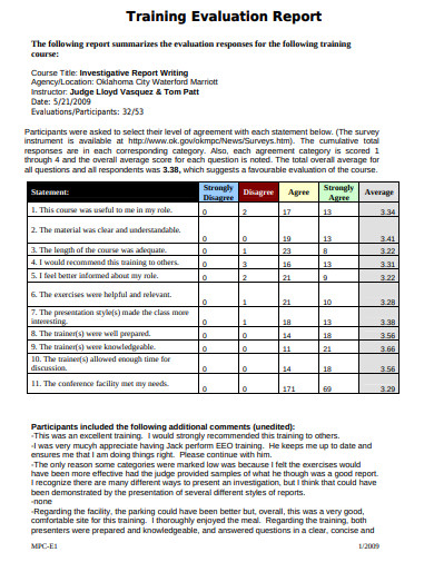 Training Report 63E