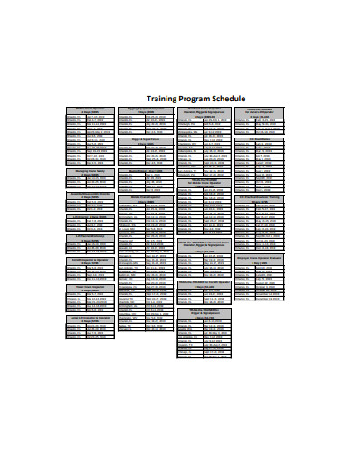 13+ Training Program Schedule Templates in Google Docs| Word | Pages | PDF