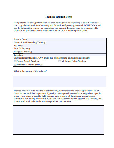 16+ Training Request Form Templates in PDF