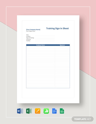 10+ Training Sign In Sheet Templates in Google Sheets | PDF | Word | Pages
