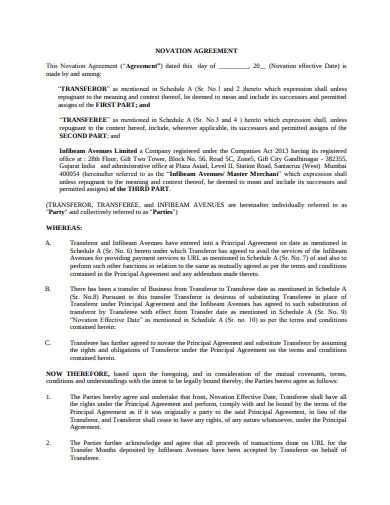 14+ Novation Agreement Templates - Google Docs, Word, Pages, PDF