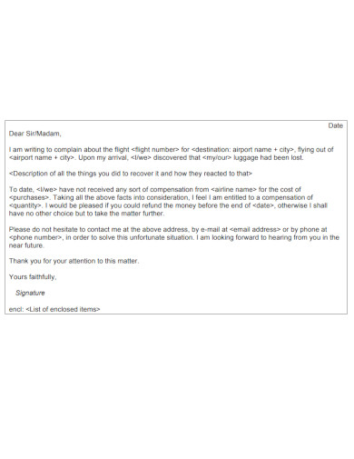 13+ Free Travel Complaint Letter Templates - Word, PDF