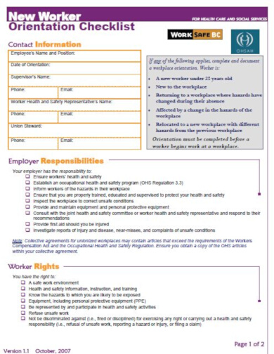 13+ Orientation Checklist Templates - PDF, Word, Pages, Google Docs