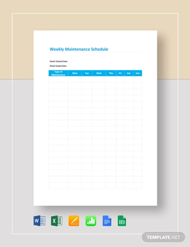54+ Maintenance Schedule Template - Free Word, Excel, PDF Format Download
